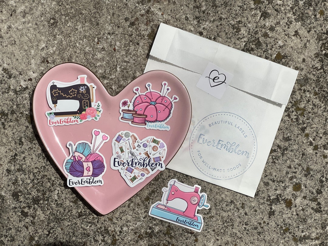 Everemblem Sticker Pack Sewing and Knitting | Mix of Five Stickers ...
