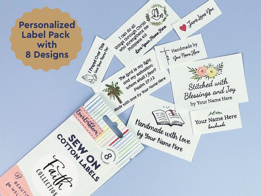 Faith Custom Sewing Label Pack, Christian Personalized Fabric Labels ...