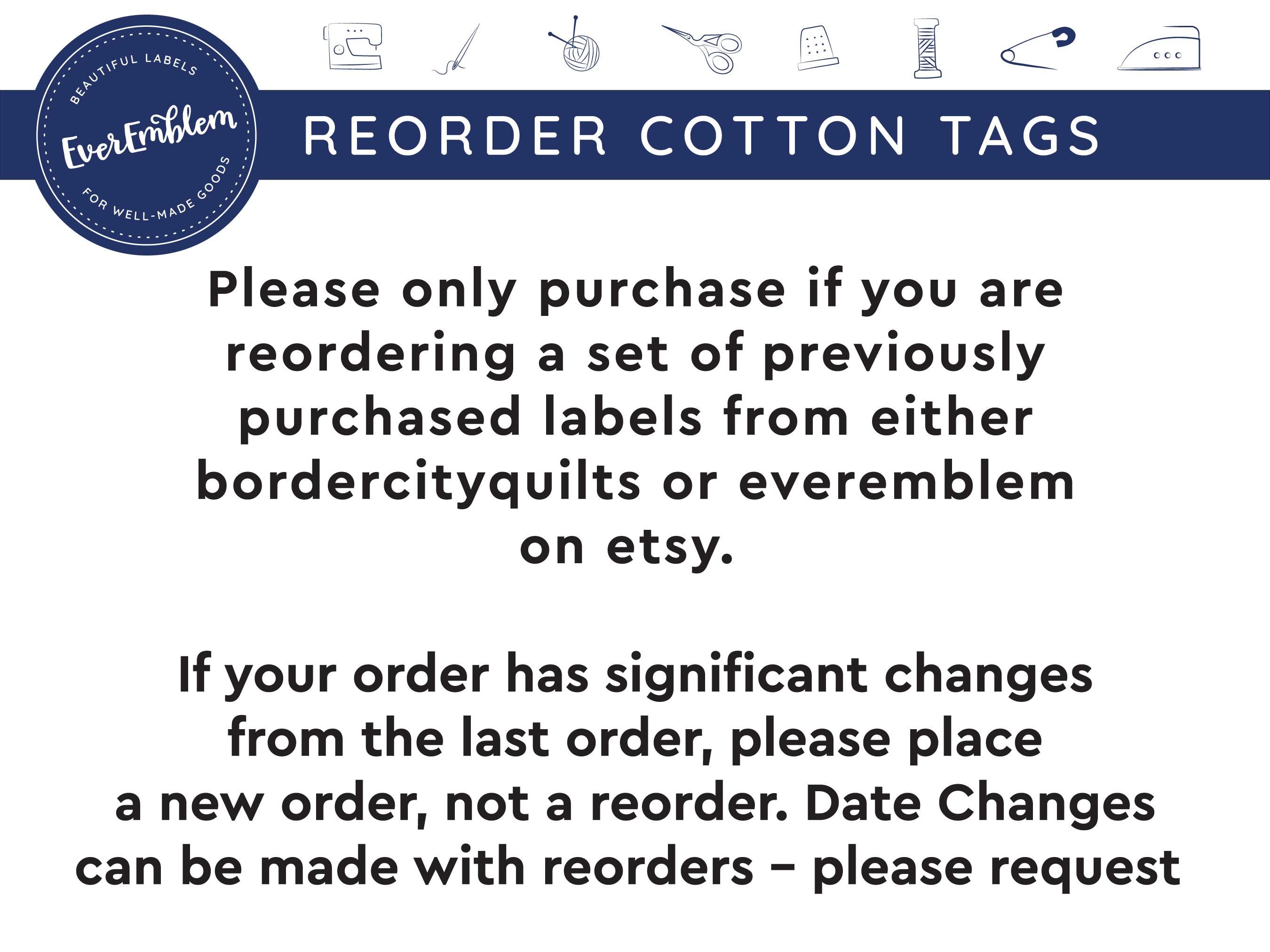 Reorder Cotton Tags Please Only Purchase If You Are - Etsy Canada