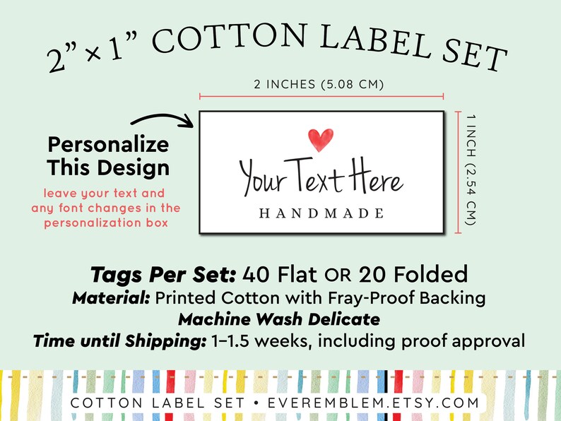 Fabric Labels Personalized Gift Iron on Label Quilt Labels - Etsy