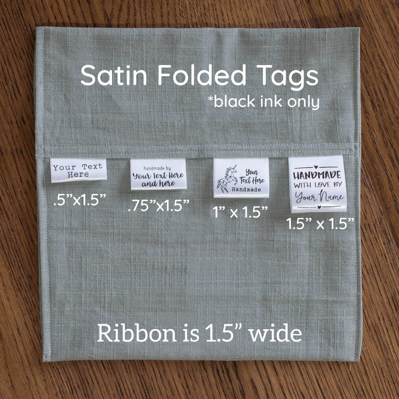 Satin Tag Set Clothing Tags Personalized Ribbon Labels - Etsy