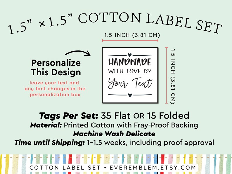 Sewing Label Set Personalized Sewing Labels Quilt Label - Etsy