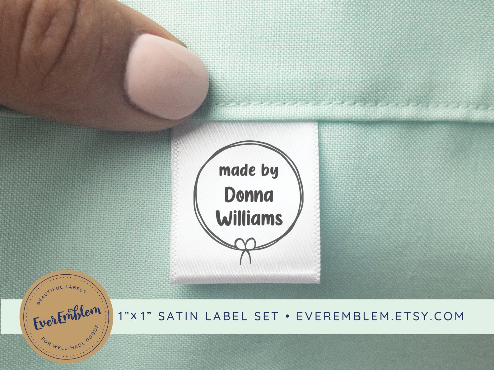 Ribbon Bow Satin Tag Set Cute Clothing Tags Personalized - Etsy