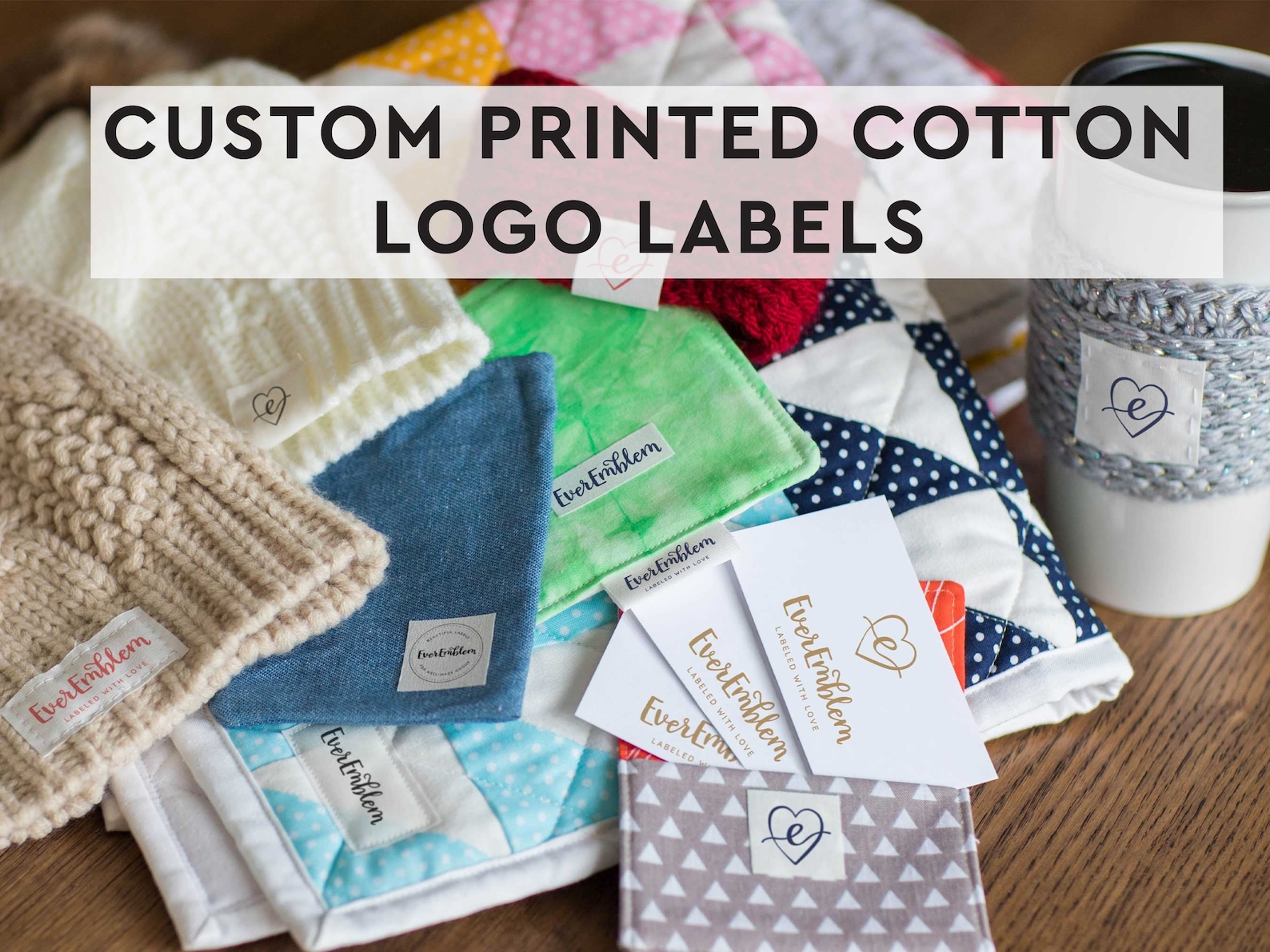 Your Logo on Cotton Tags, Print Your Image on a Label Set, Custom Iron ...