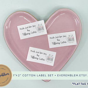 Personalized Sewing Label Set With Cute Cat, Sew on or Iron on Quilt ...