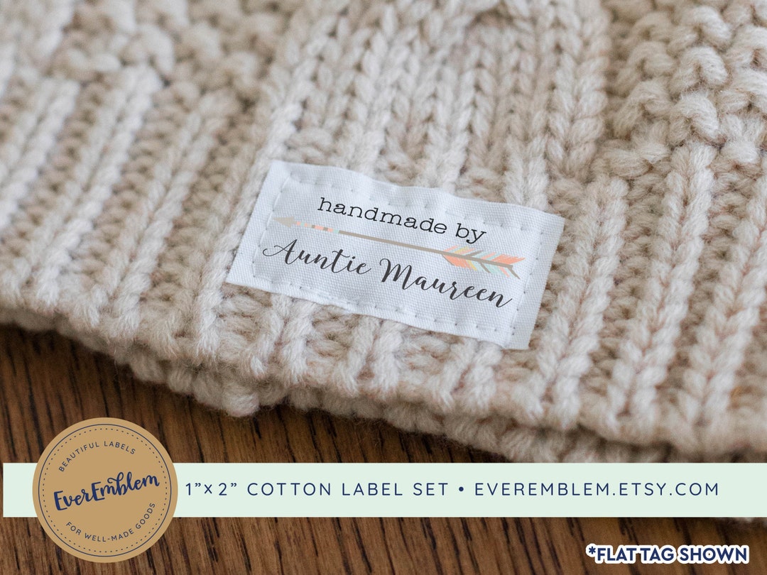 Personalized Fabric Tags, Cotton Tag Set, Sewing Labels, Knitting Label ...