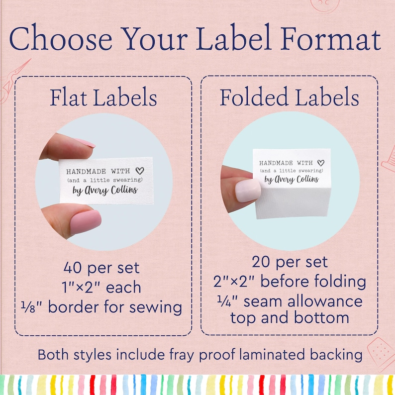 Personalized Cotton Labels, Made With Love and Swearing, Custom Sewing ...