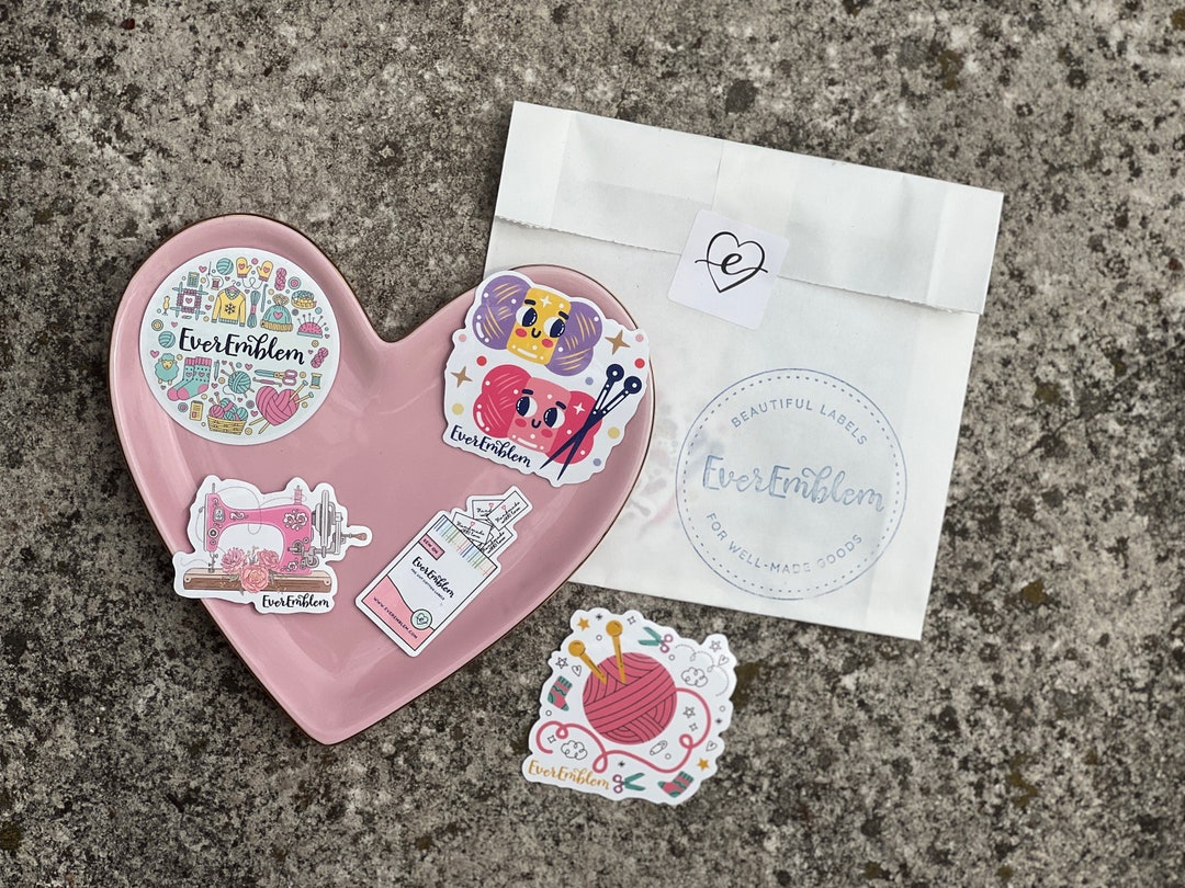 Everemblem Sticker Pack Knit and Sew | Mix of Five Stickers, Vinyl ...