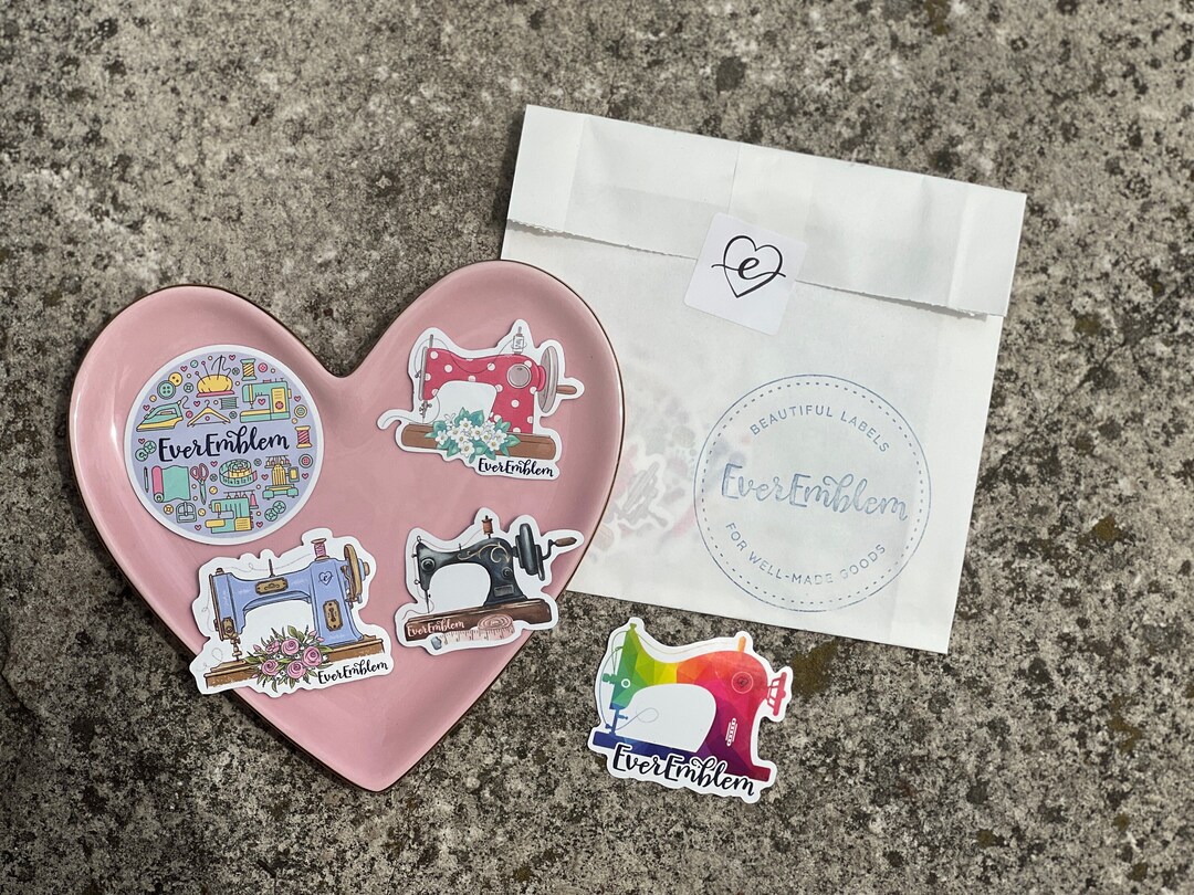 Everemblem Sticker Pack Sewing Machine | Mix of Five Stickers, Vinyl ...