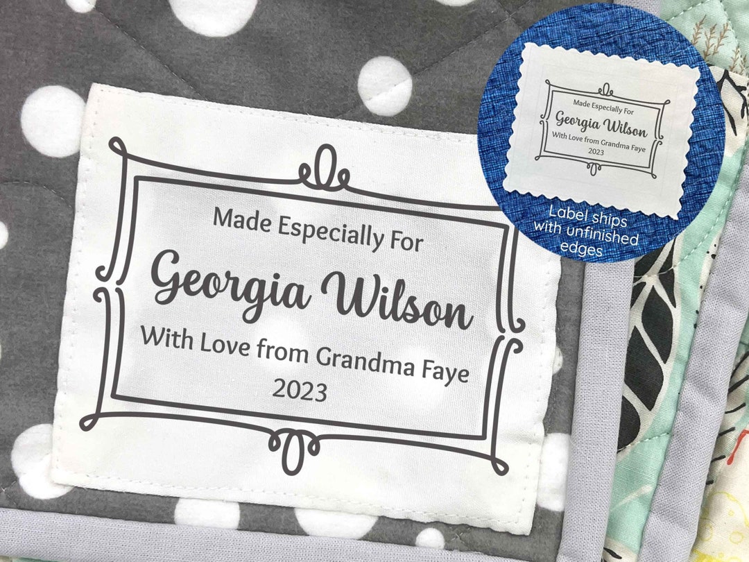 Personalized Cotton Label Single Custom Printed Cotton Quilt Label ...