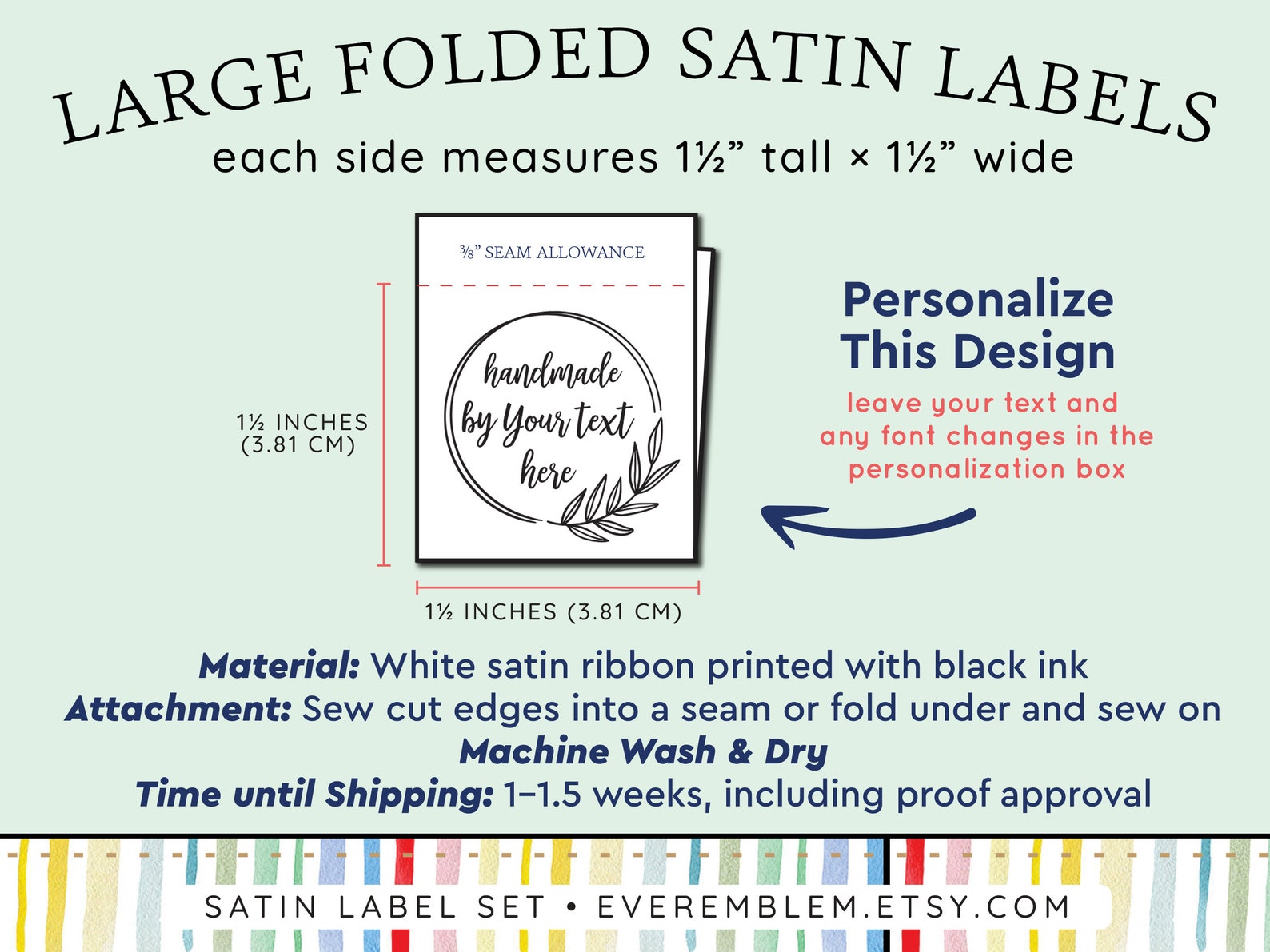 Custom Sewing Tag Set Personalized Clothing Tags Ribbon - Etsy