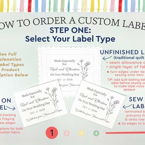 Wedding Quilt Label for Handmade Blanket | Custom Printed Patch, Cotton ...