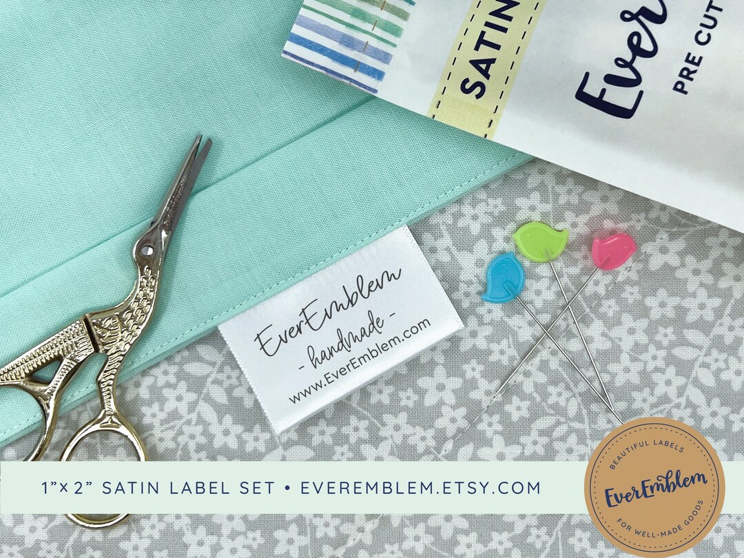 Satin Branding Tags, Etsy Shop Labels, Custom Branded Label, Sewing ...