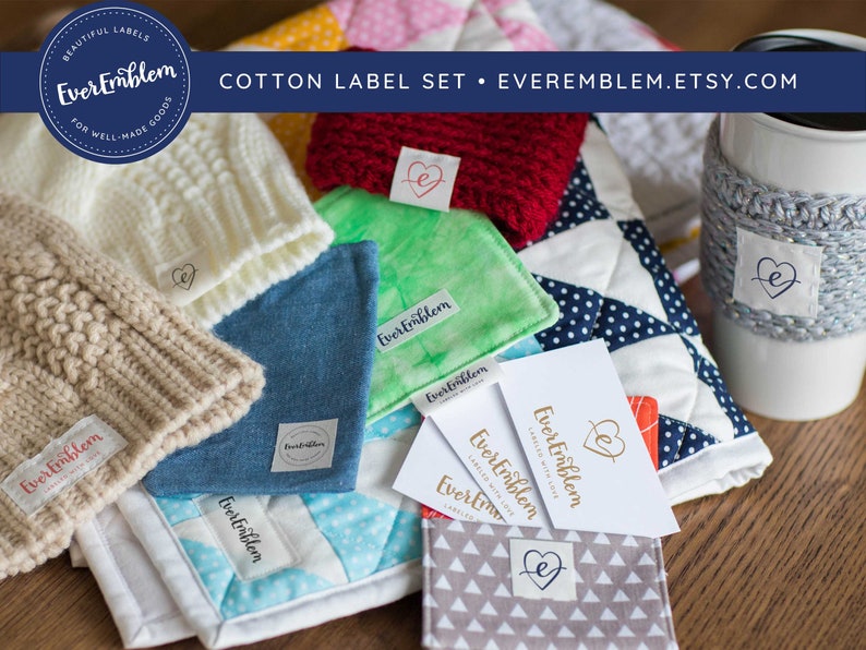 Your Logo on Cotton Tags Print Your Image on a Label Set - Etsy
