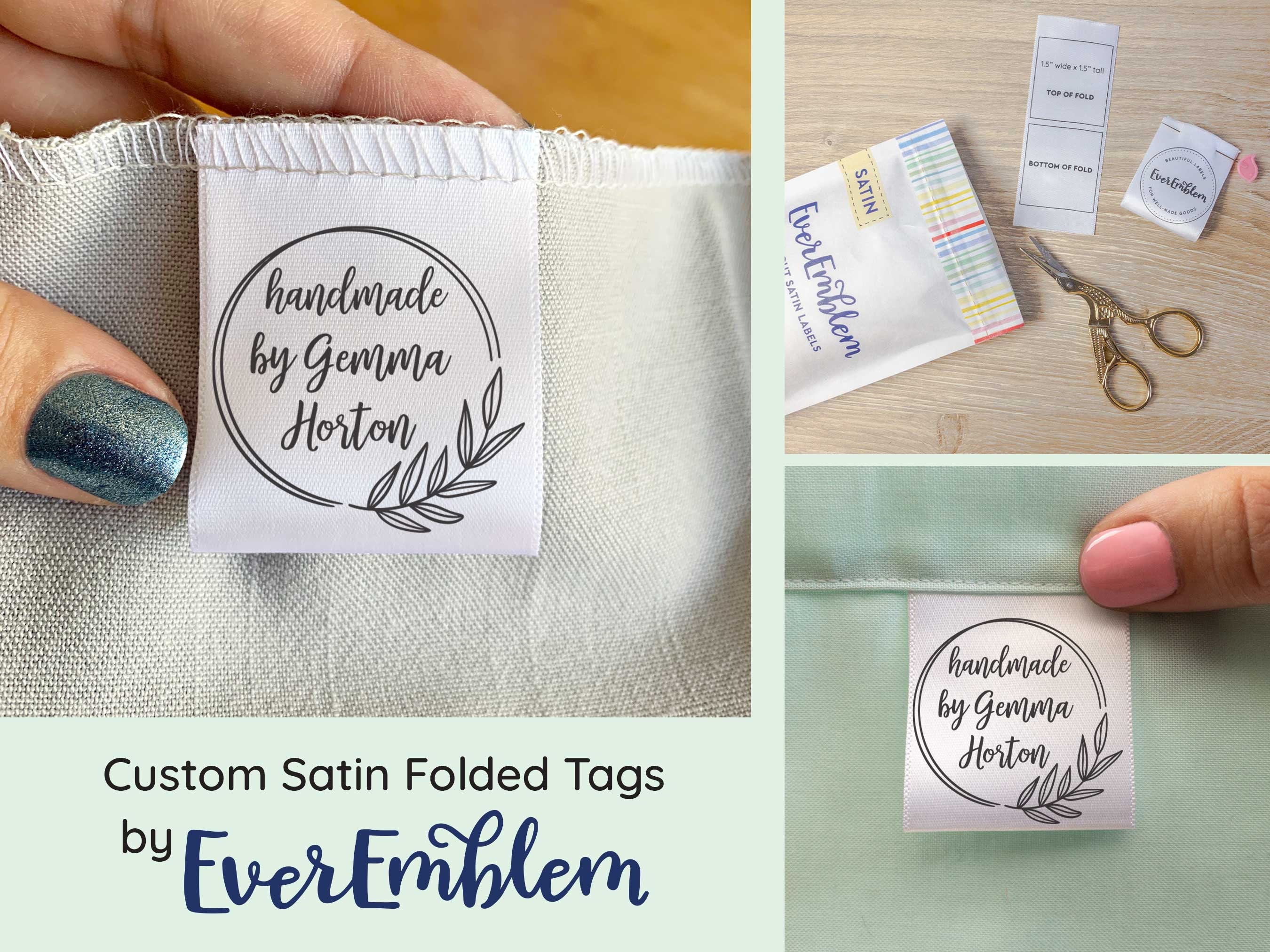 Custom Sewing Tag Set Personalized Clothing Tags Ribbon | Etsy
