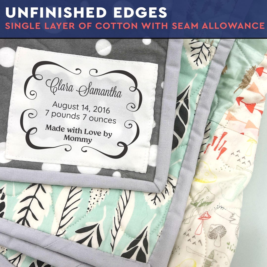 Swirl Frame Label, Personalized Label for Handmade Blanket, Custom Tags ...