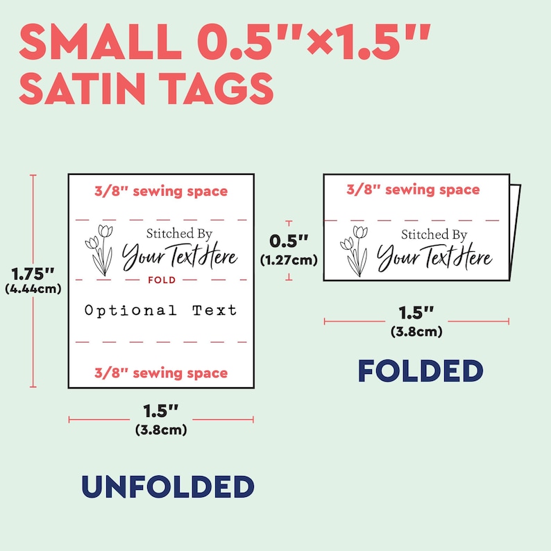 Custom Satin Fabric Labels - Small Clothing Tags With Tulips ...