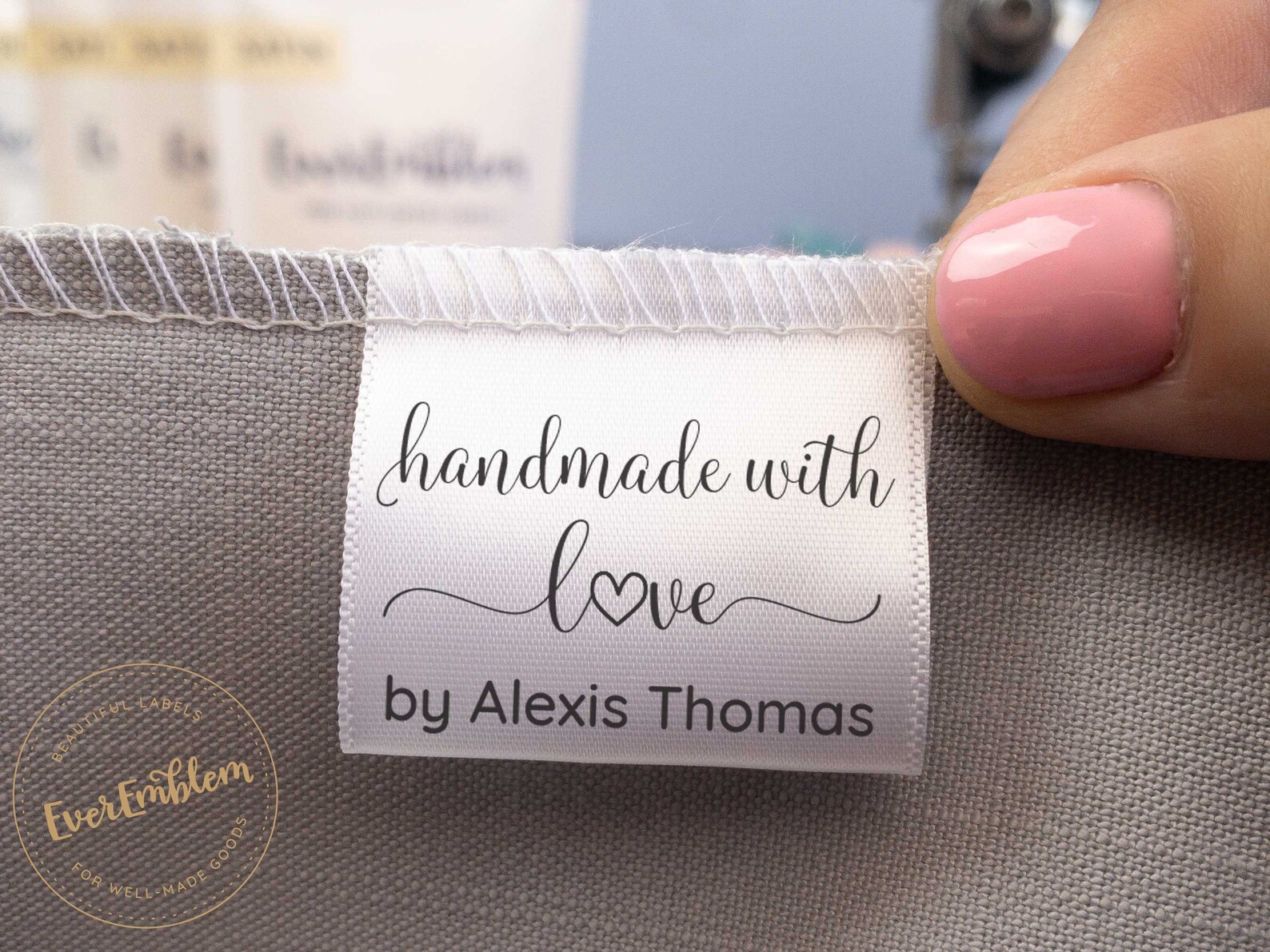 Satin Label Set Handmade with love Custom branding tags | Etsy