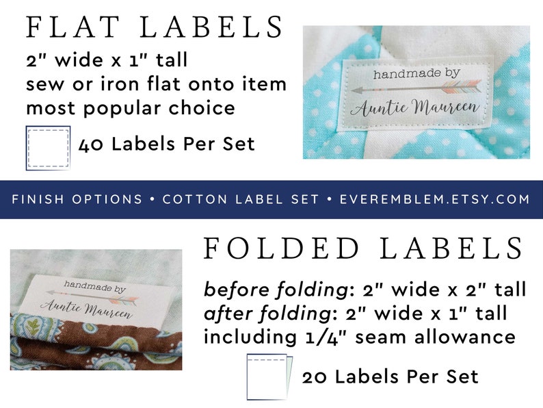 Personalized Fabric Tags Cotton Tag Set Sewing Label Set | Etsy