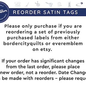 Reorder Satin Tags - Personalized Ribbon Labels, Craft Show Tags, Craft ...