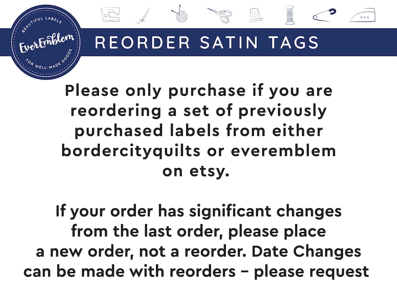 Reorder Satin Tags Personalized Ribbon Labels Craft Show | Etsy