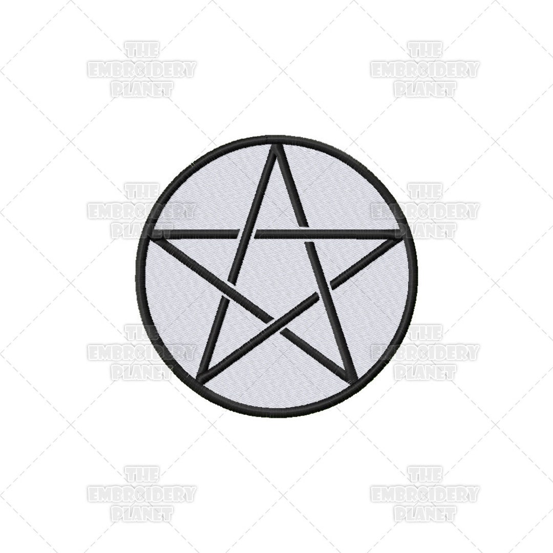 Pentacle Machine Embroidery Design, Wiccan Pagan Pattern (digital ...