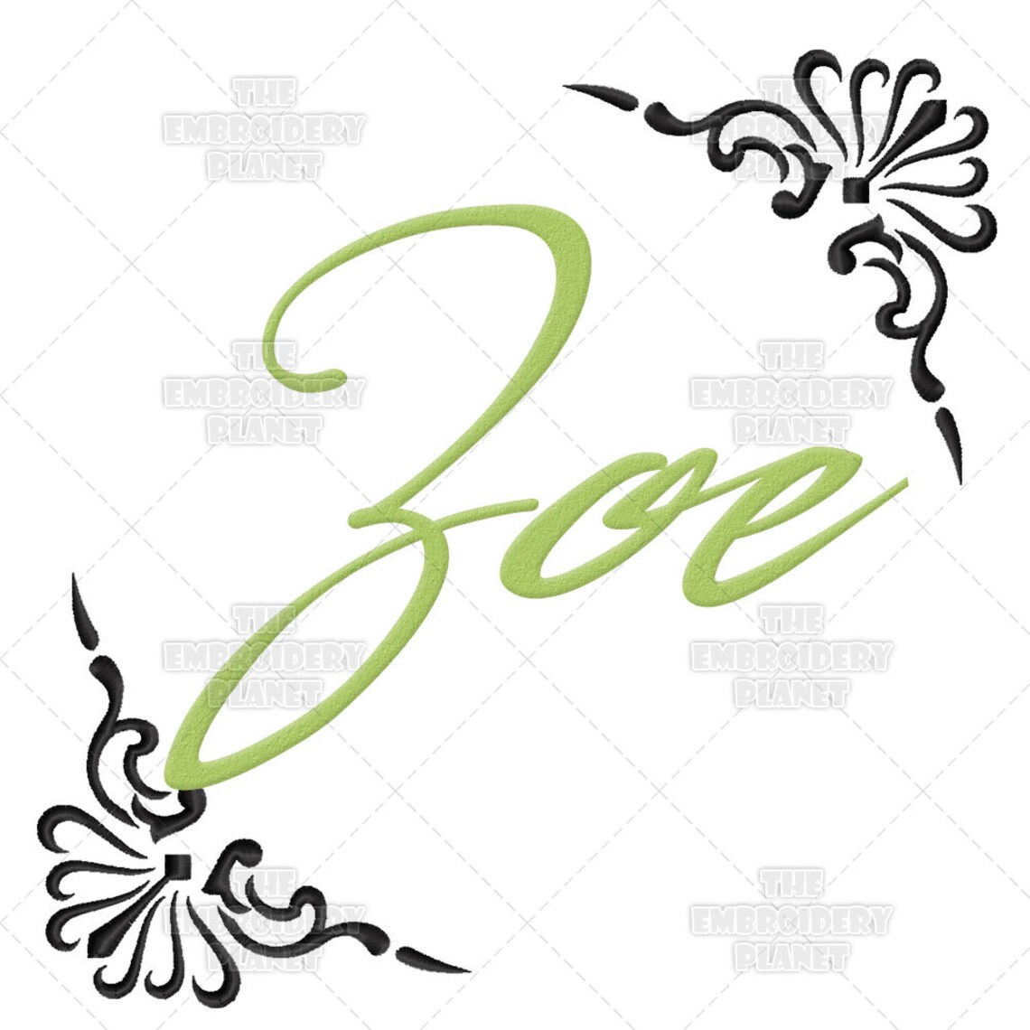 Abraham Monogram Font Frame Corner Flourish Machine Embroidery - Etsy