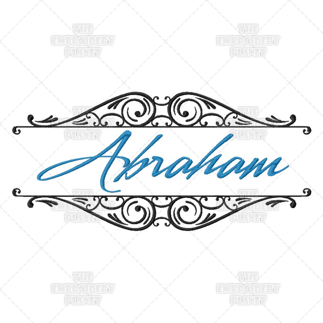 Abraham Monogram Font Frame Machine Embroidery Pattern Design - Etsy