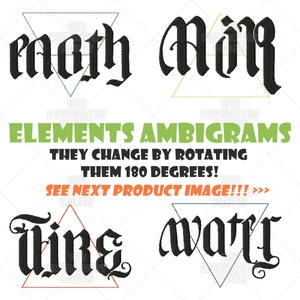 Pagan Four Elements Ambigram Machine Embroidery Design (pattern) - Etsy