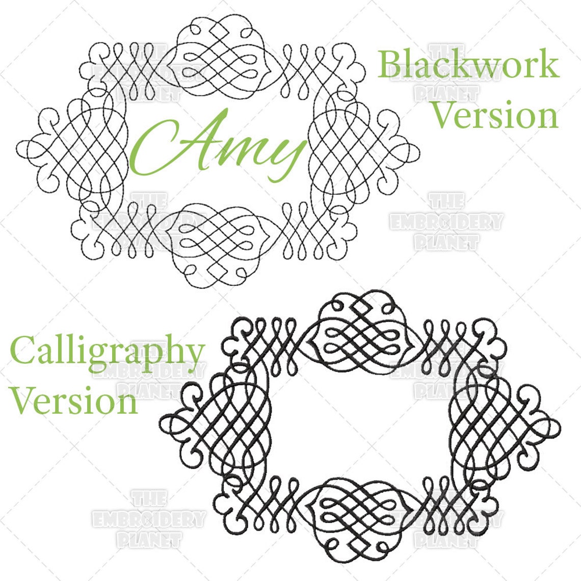 Amy Monogram Font Frame Machine Embroidery Pattern Design - Etsy