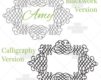 Henderson Monogram Font Frame Instant Email Delivery Download Machine ...