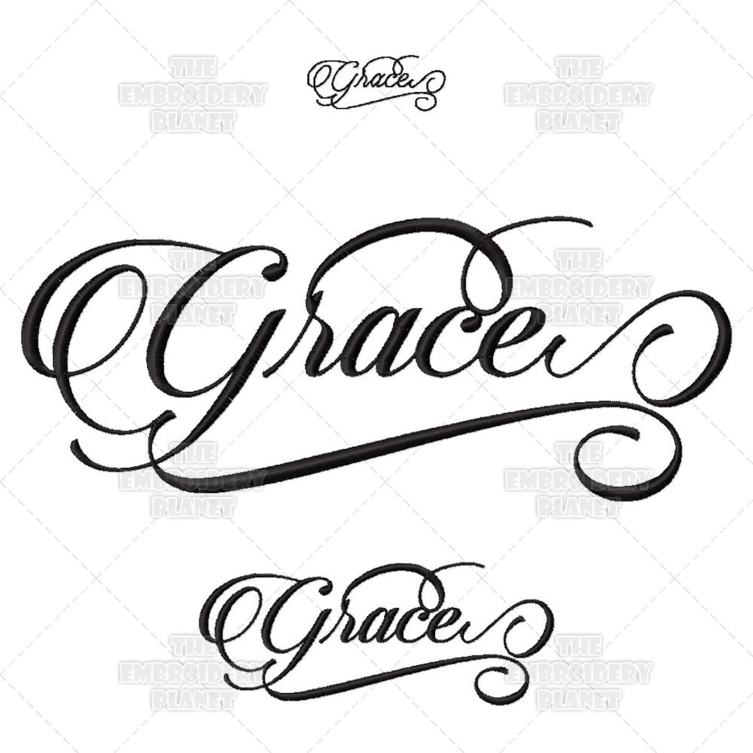 Script Embroidery, Calligraphy Embroidery, Calligraphy Pattern, Grace ...