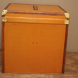 1930s Light Brown Canvas Extra Large "cube Shape" French Hat Trunk ...