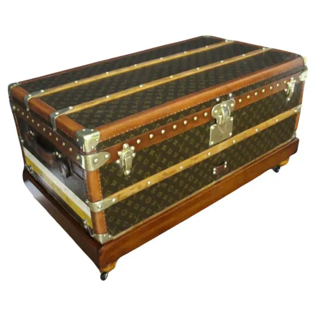 1920's Louis Vuitton Steamer Trunk in Stenciled Monogram, 90 Cm Vuitton ...