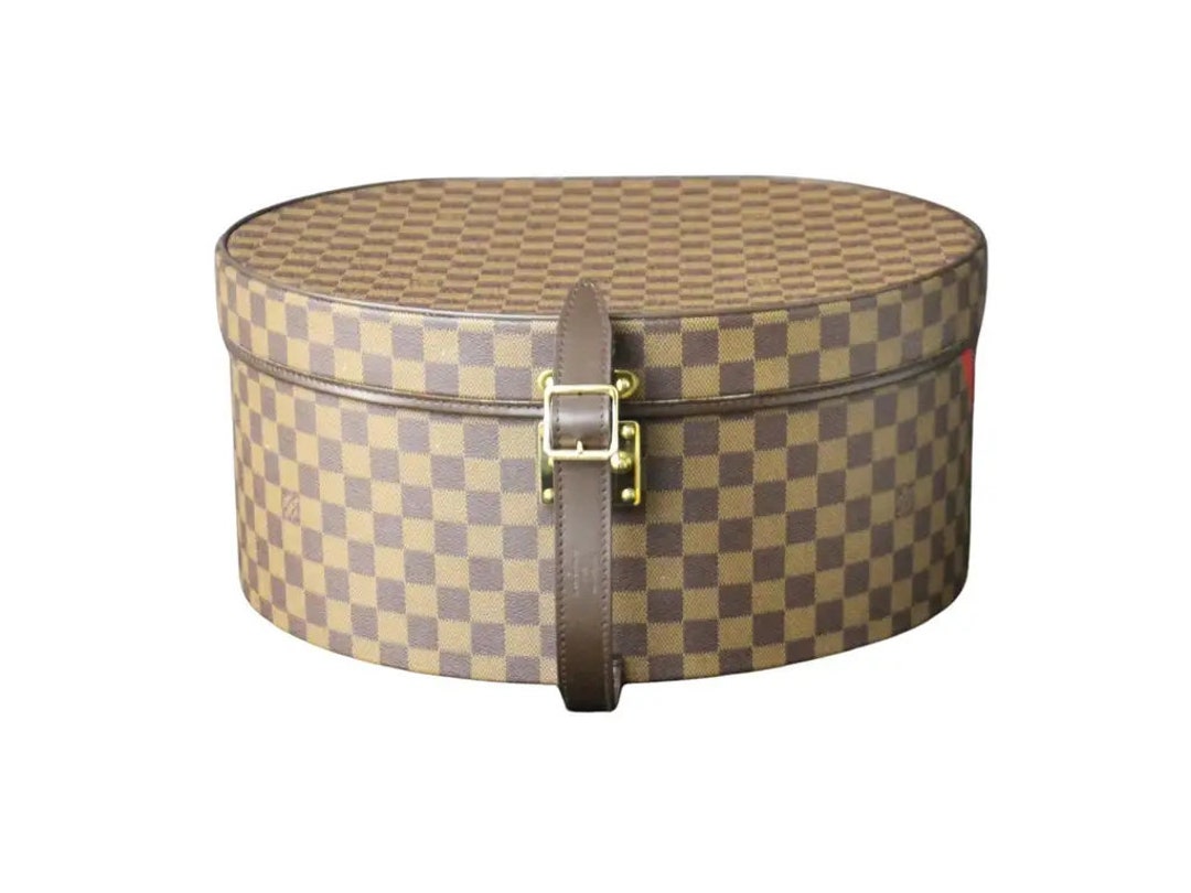 Round Louis Vuitton Checkers Hat Trunk 40, Louis Vuitton Hat Box - Etsy