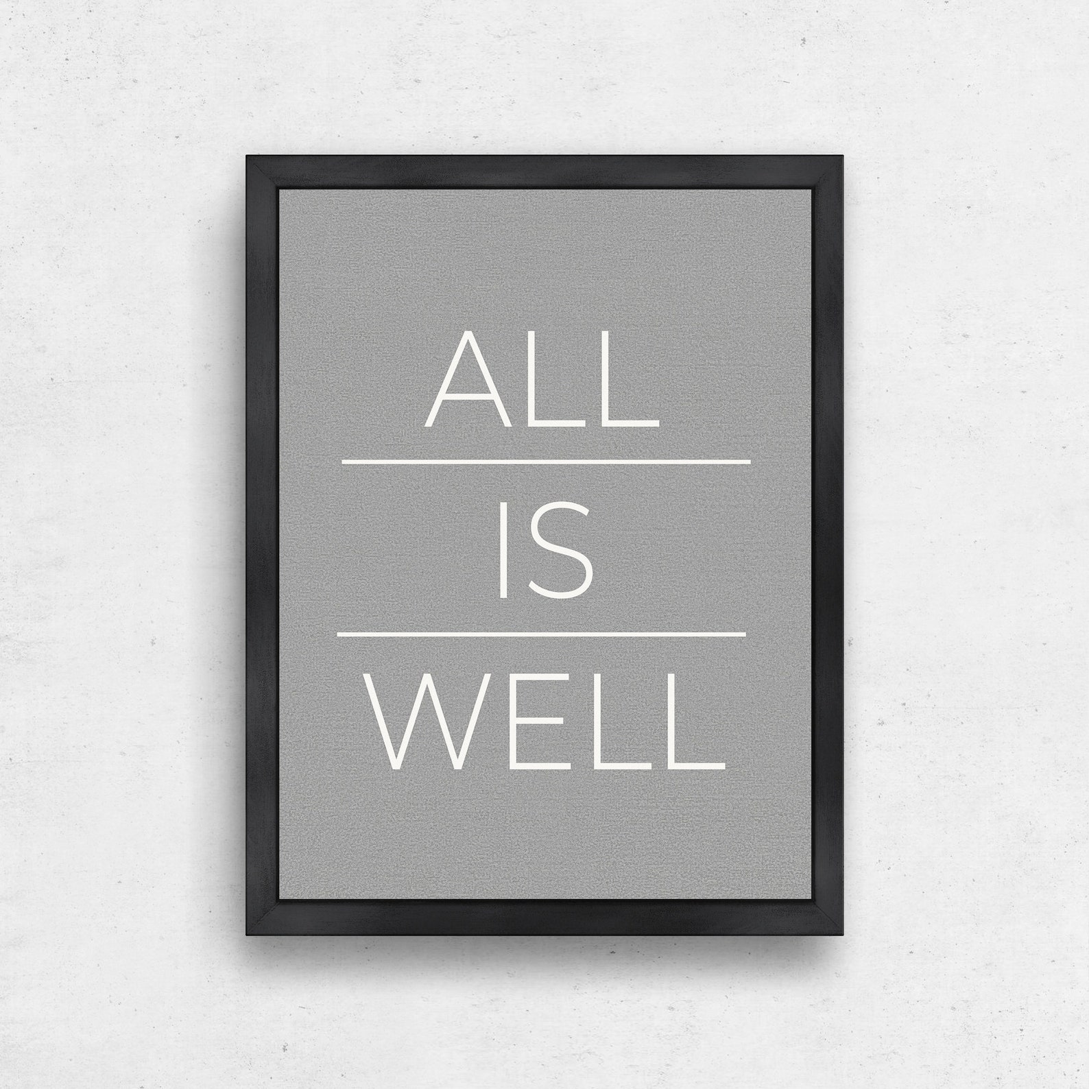 All is Well Print Inspiration Wall Art Motivational Print - Etsy