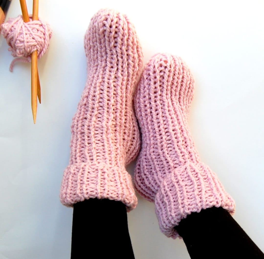 How To Knit EASY Slipper Socks Free Pattern For ANY Level | atelier ...
