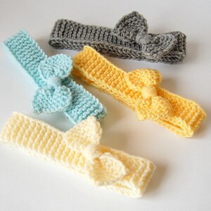 KNITTING PATTERN Easy Bow Headband Head Hair Accessories Pattern Baby ...