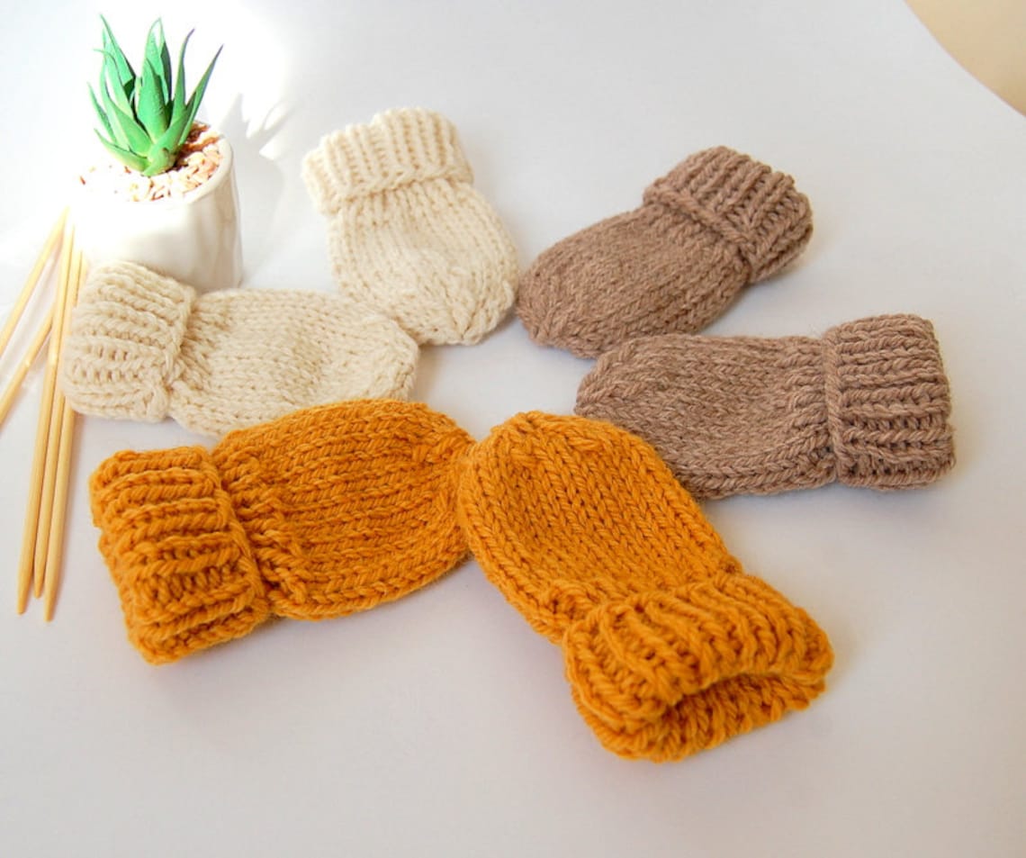 KNITTING PATTERN Easy Mittens Pattern Thumbless Newborn Baby - Etsy