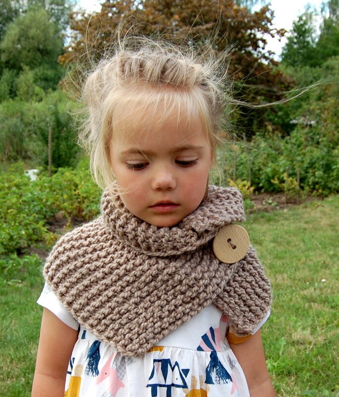 KNITTING PATTERN Easy Button Scarf Pattern Toddler Child - Etsy