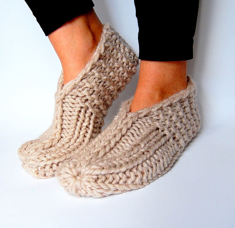 KNITTING PATTERN Slipper Socks Booties Super Easy Adult Sizes - Etsy