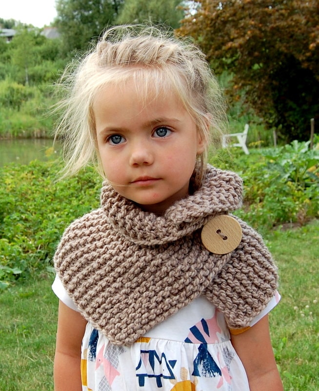 KNITTING PATTERN Easy Button Scarf Pattern Toddler Child - Etsy