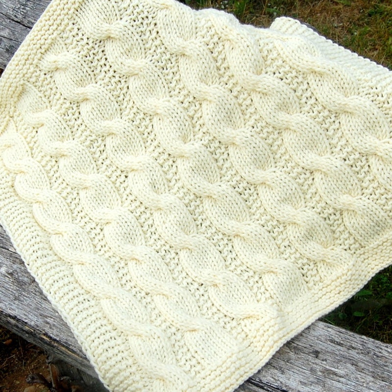 Cable Knit Baby Blanket Pattern - Etsy