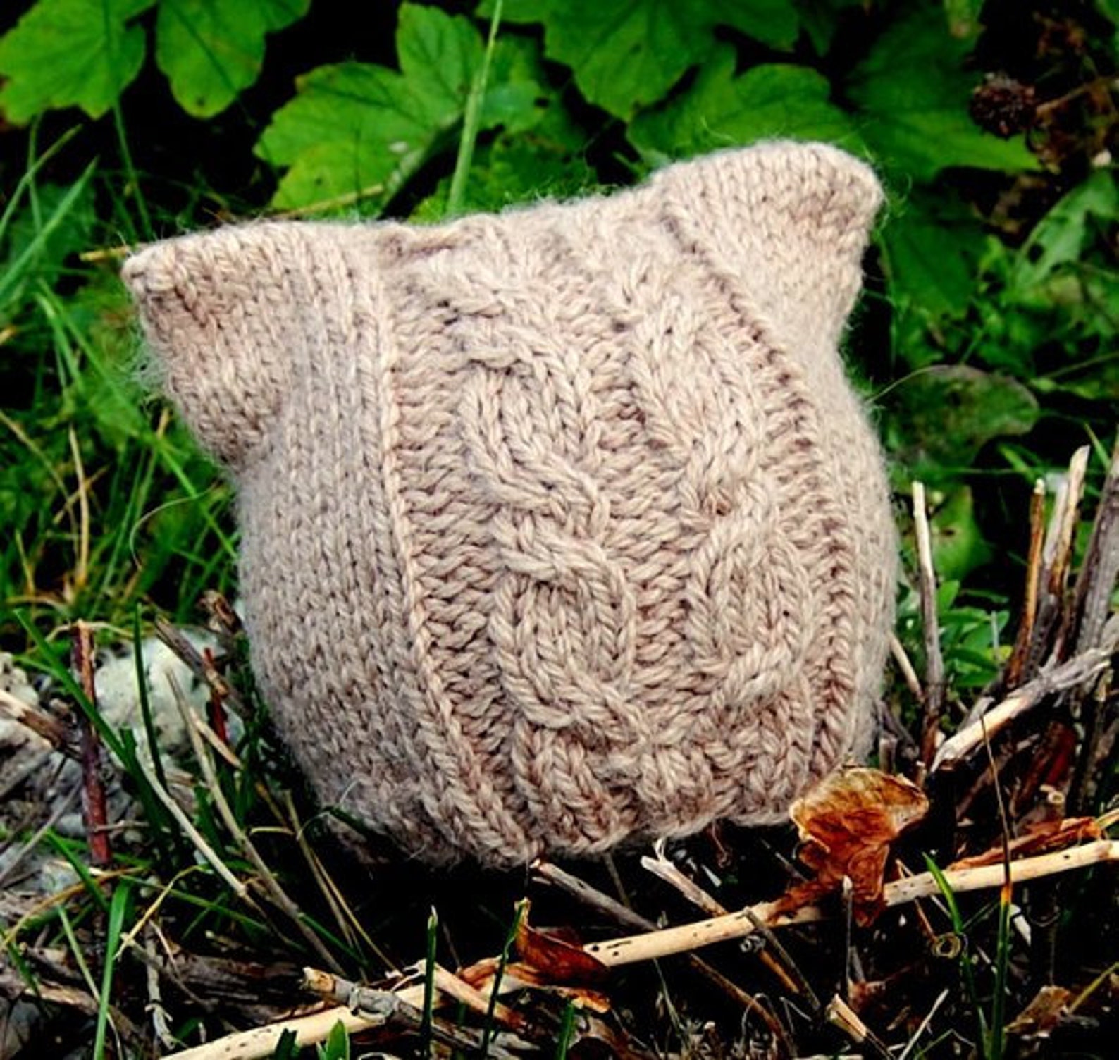 KNITTING PATTERN Cable Knit Baby Cat Kit Hat Pattern | Etsy