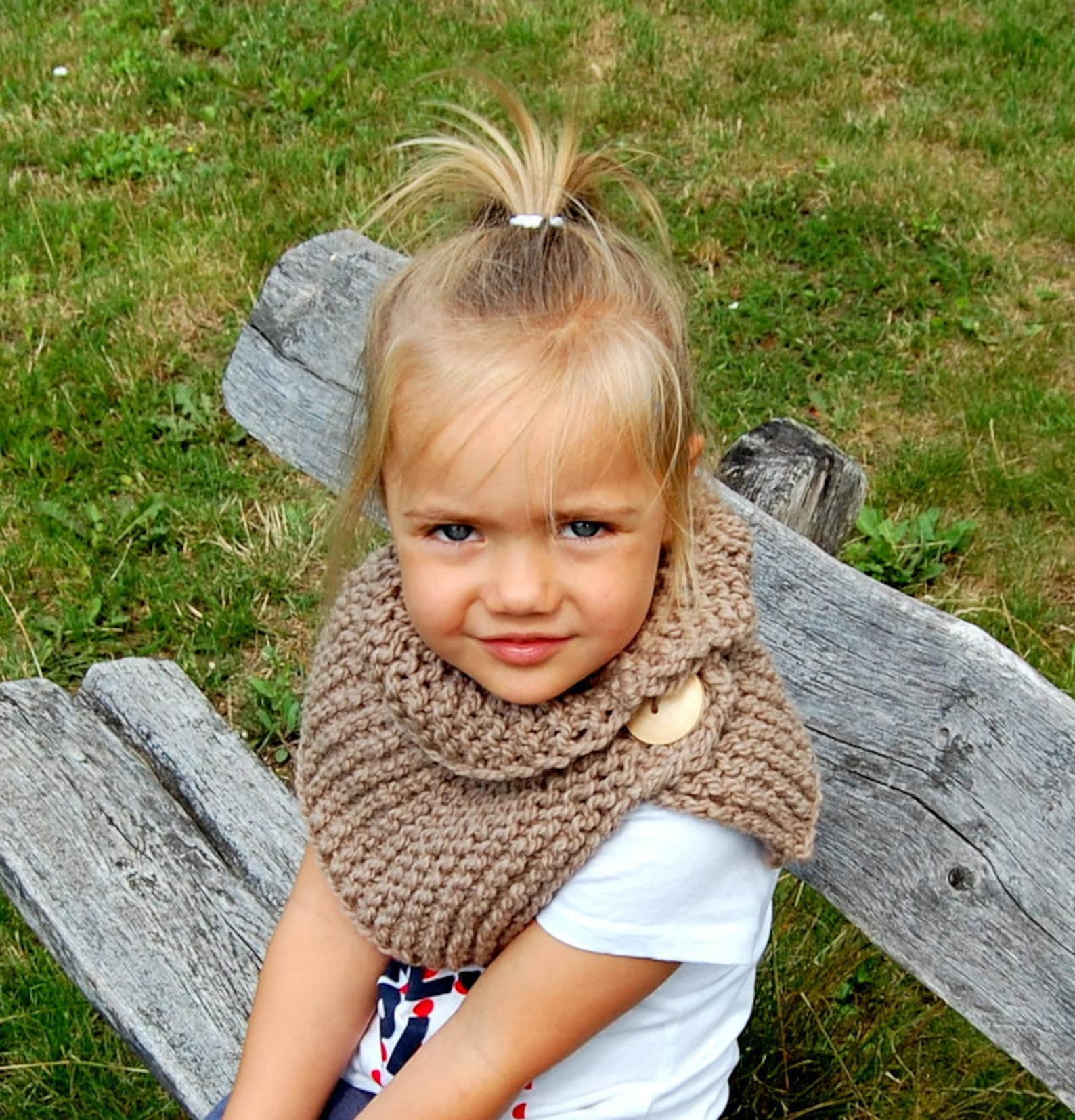 KNITTING PATTERN Easy Button Scarf Pattern ( Toddler, Child Sizes) - Etsy