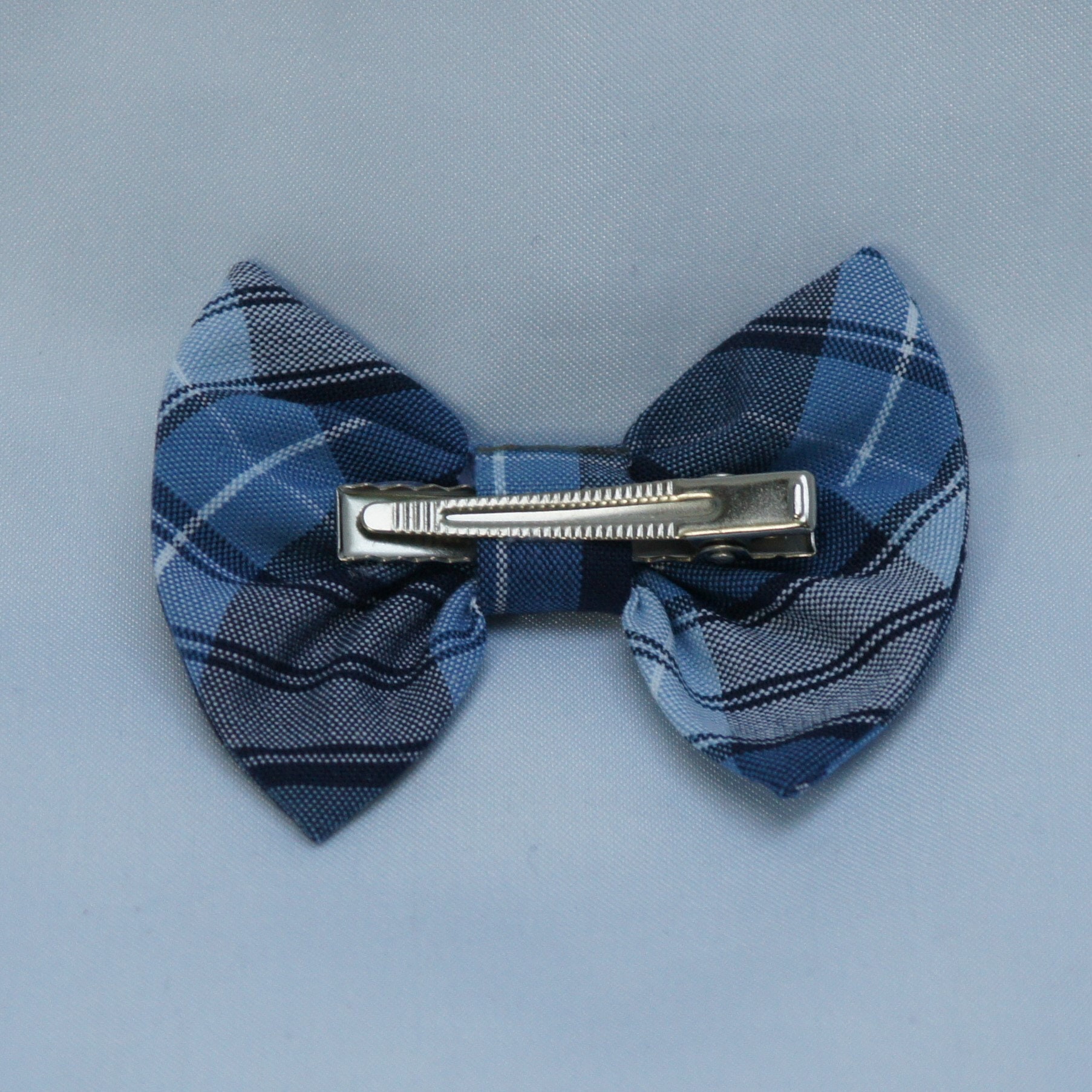 School Uniform Plaid Bow Pigtail Mini Set Clear Blue Plaid | Etsy