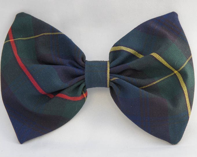 Hunter/classic Navy Plaid School Uniform Hair Bow - Etsy