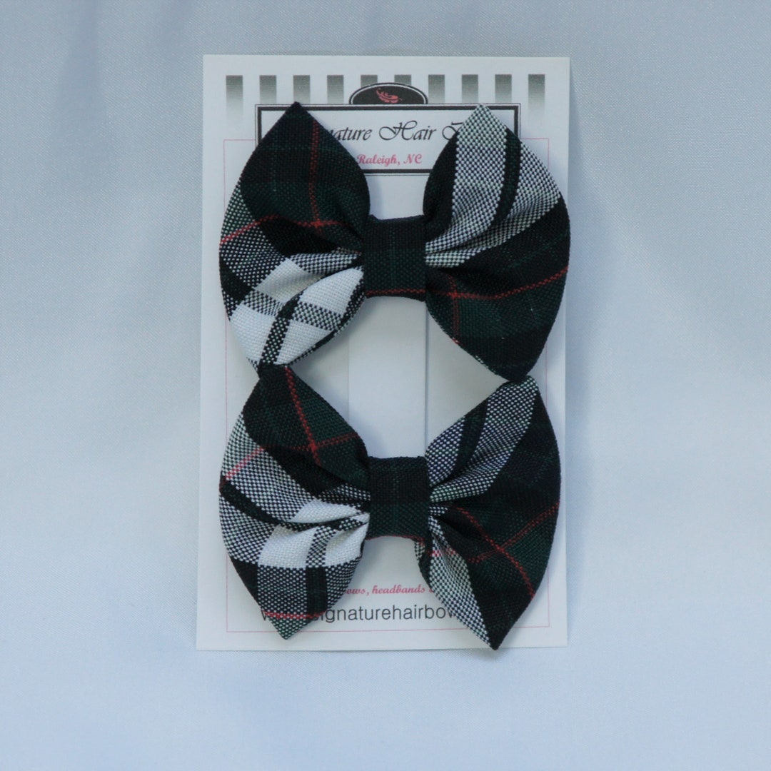 School Uniform Plaid Bow - Pigtail Mini Set - Boyd Plaid - Etsy