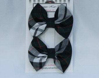 School Uniform Plaid Bow Pigtail Mini Set Red and Navy - Etsy