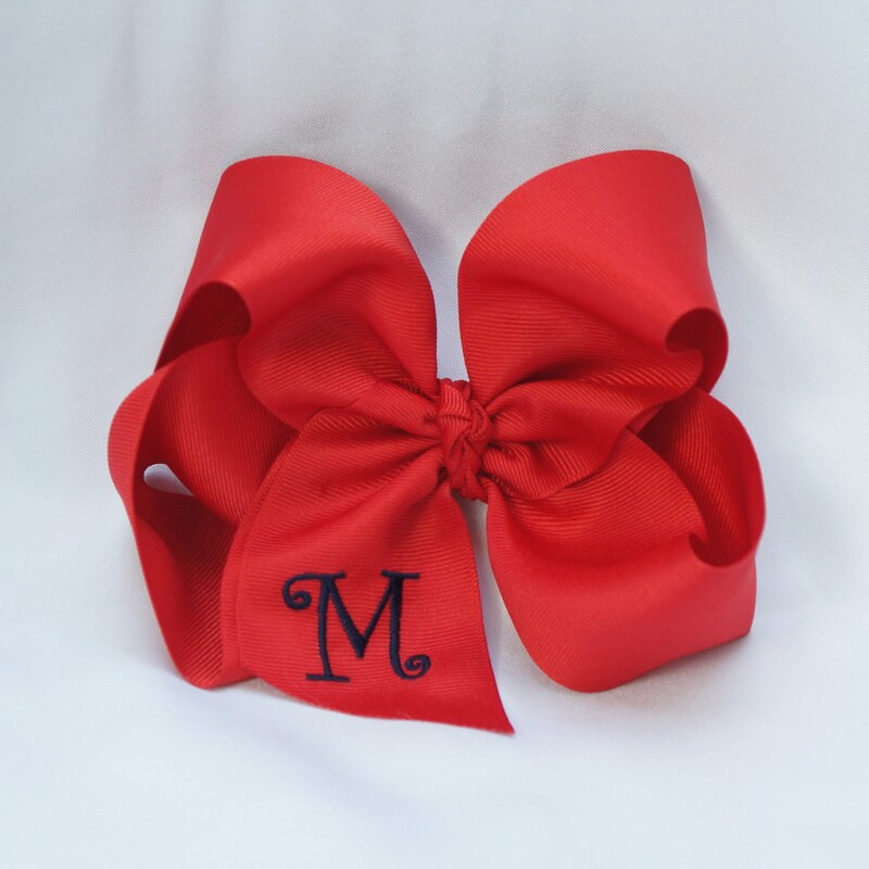 Big Red Hair Bow - Etsy